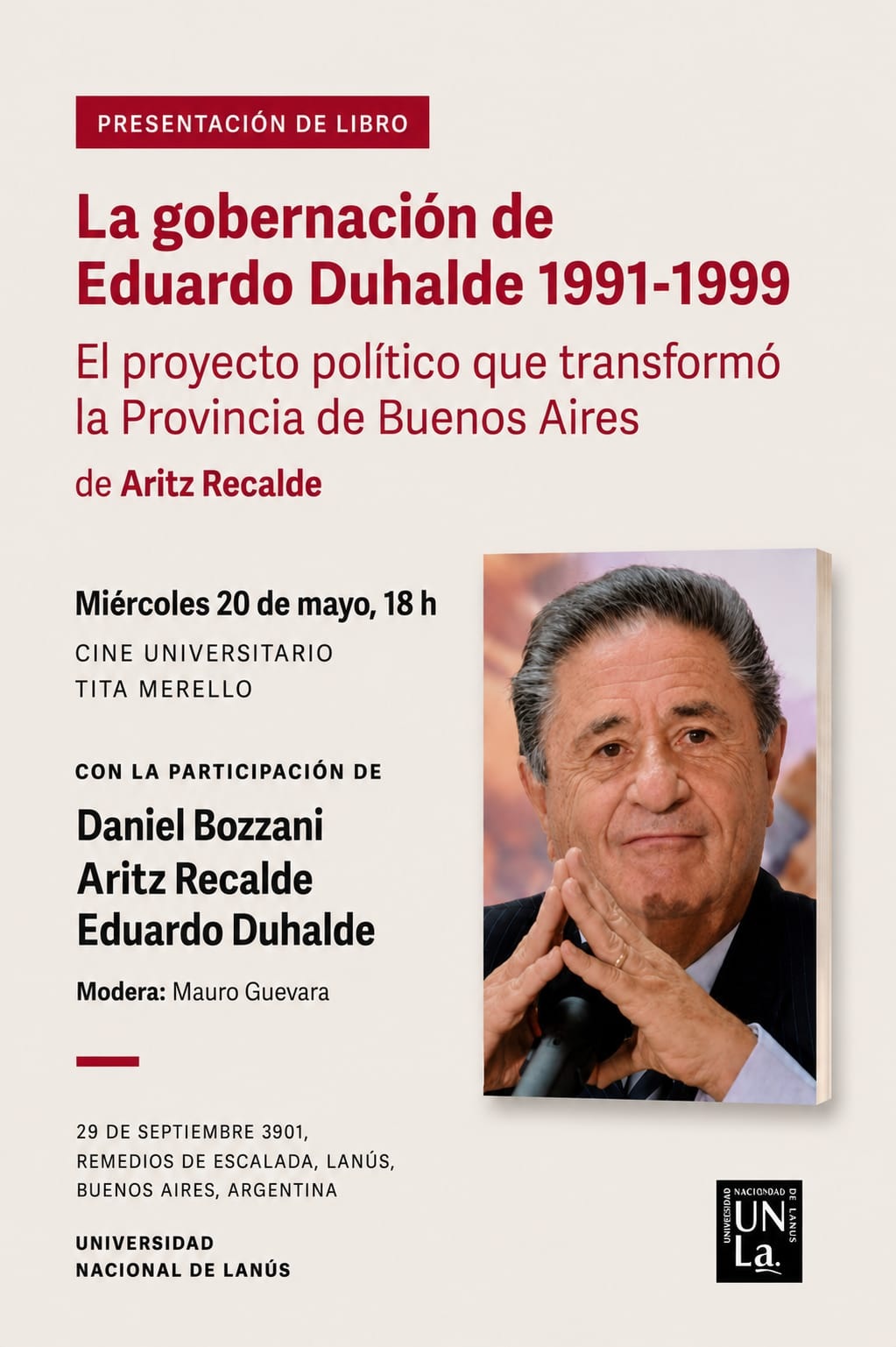 Eduardo Duhalde reaparece en la UNLa » El Suburbano Digital